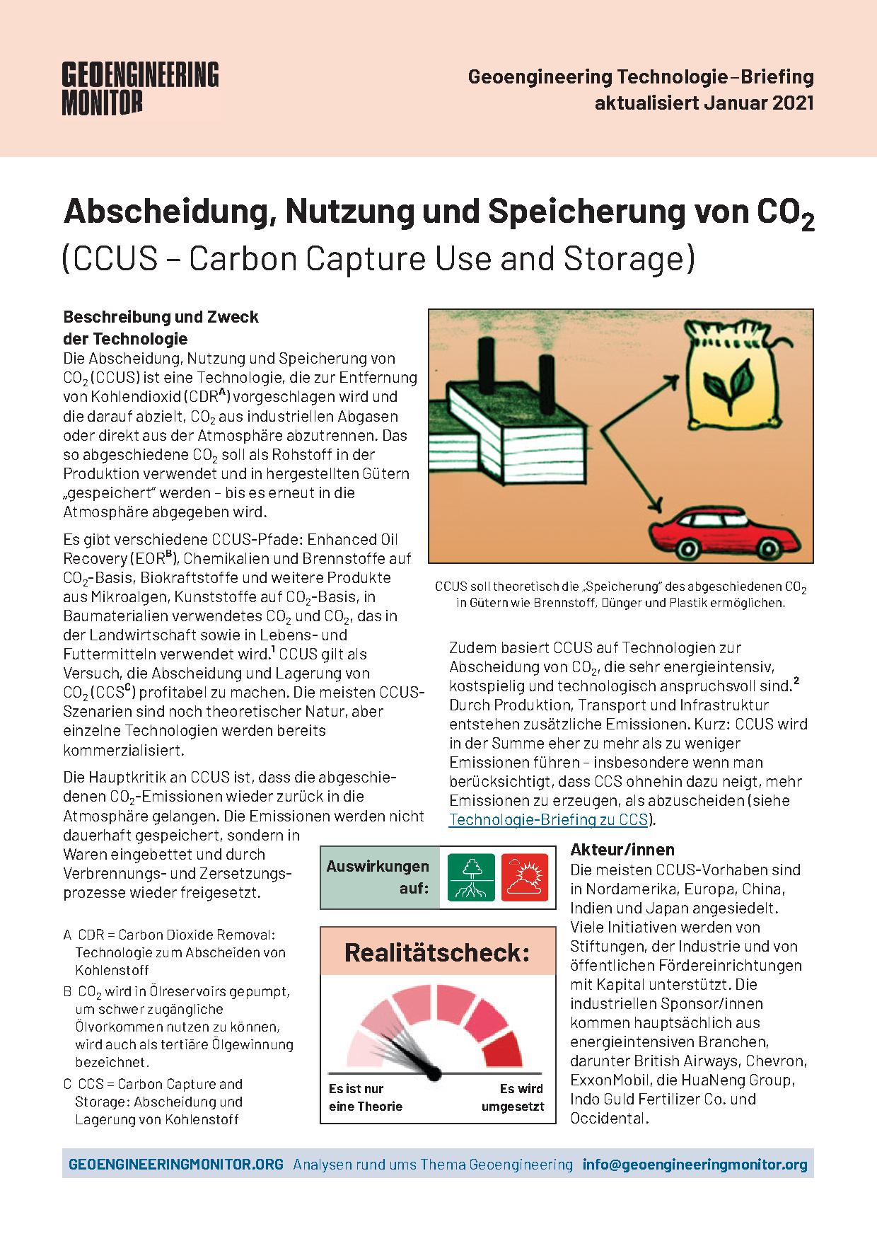 CCUS: Abscheidung, Nutzung und Speicherung von CO2 | Heinrich-Böll-Stiftung